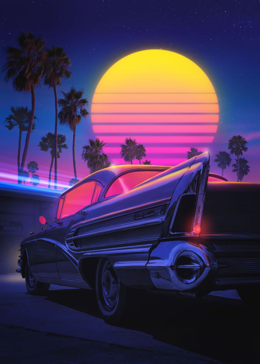 'Synthwave Retro Overhaul' Poster, picture, metal print, paint by ...