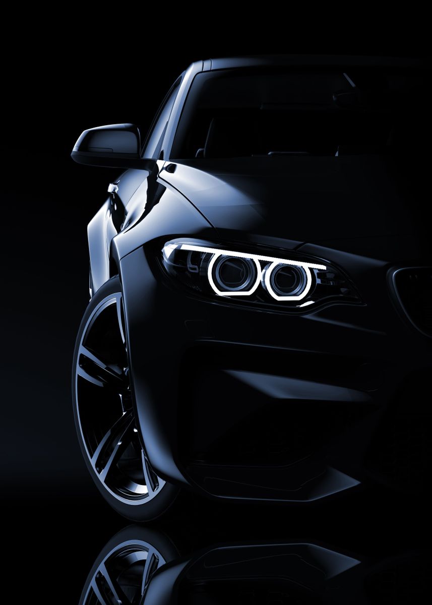 'BMW Front Light Car' Poster, picture, metal print, paint by ...