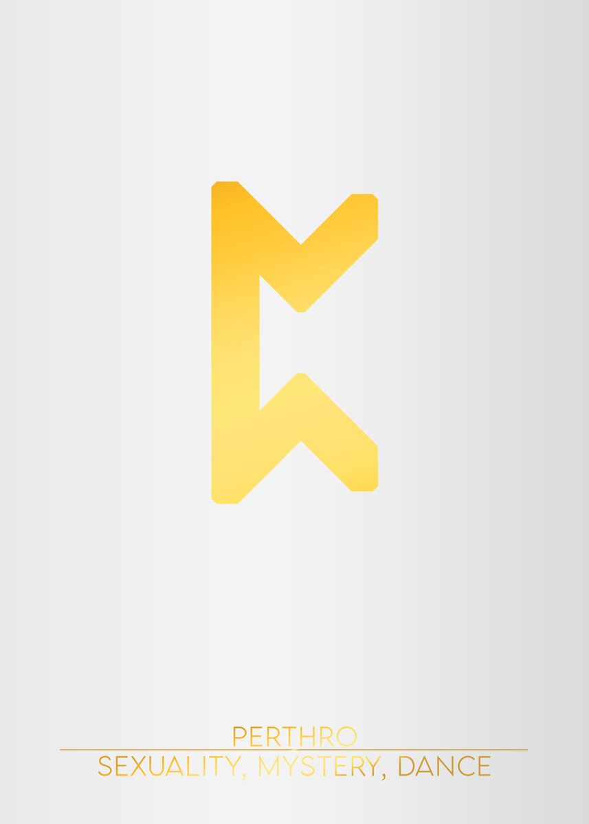 'Perthro Rune' Poster, picture, metal print, paint by HTomas | Displate