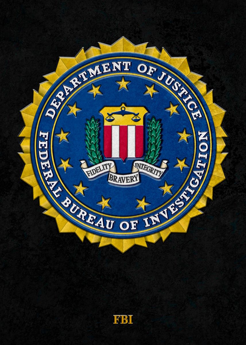 'Arms of FBI' Poster, picture, metal print, paint by Ferit Kurt | Displate