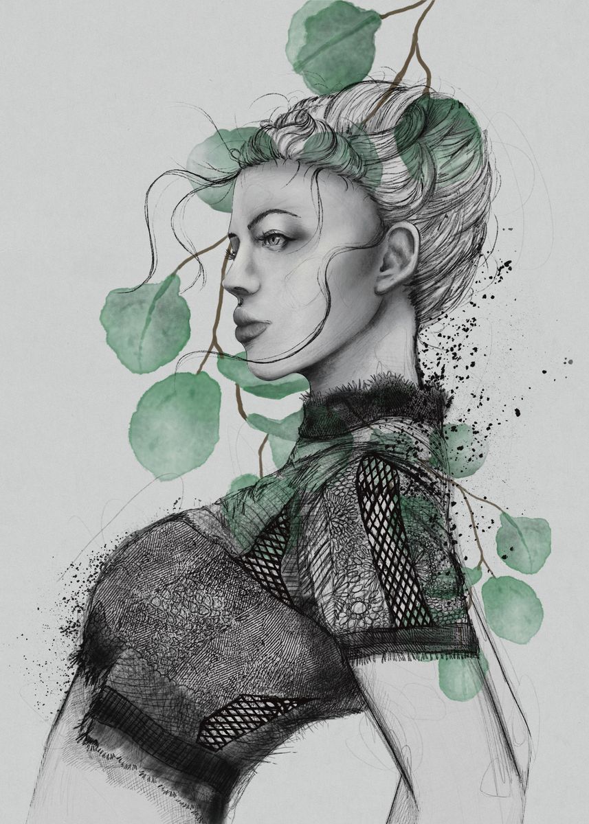 'Portrait Illustration ' Poster, picture, metal print, paint by ...