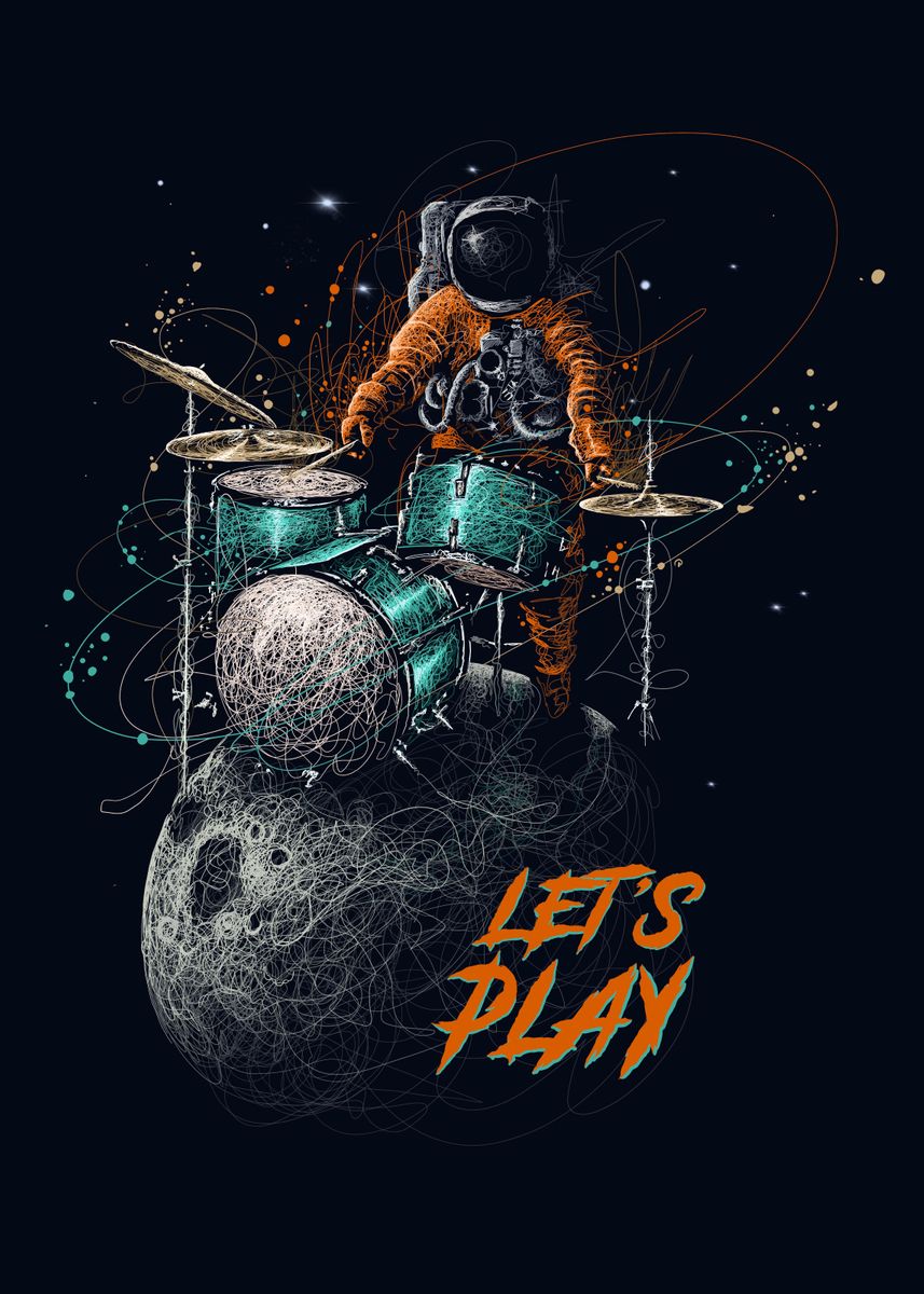 'Space drummer' Poster, picture, metal print, paint by yunur mawan ...
