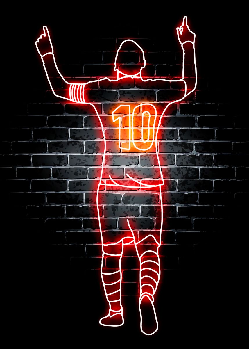 'Football Neon' Poster, picture, metal print, paint by Football Player ...