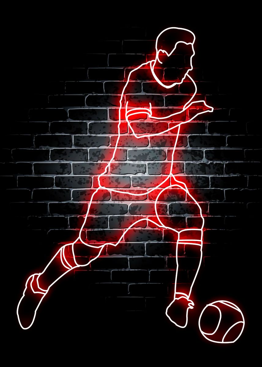 'Football Neon' Poster by Football Player Retro | Displate