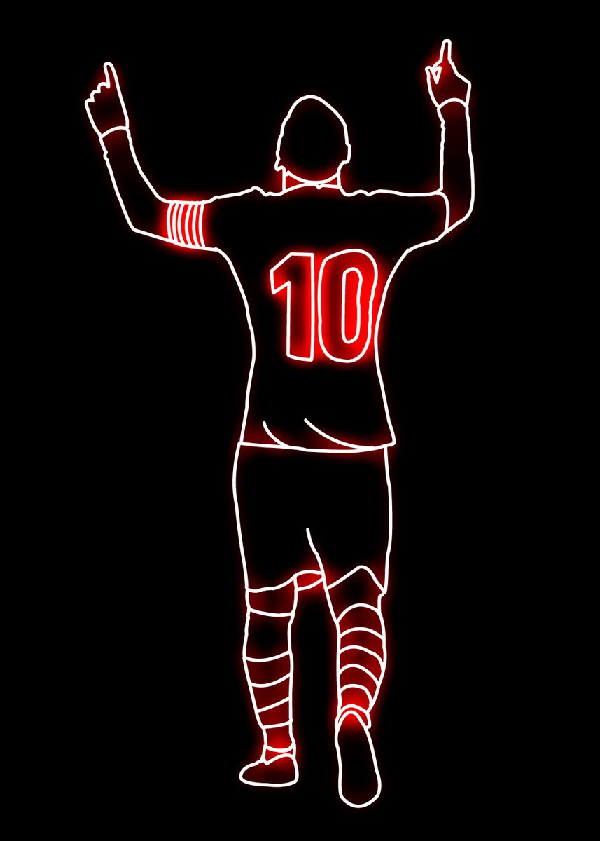 'Football Neon' Poster, picture, metal print, paint by Football Player ...