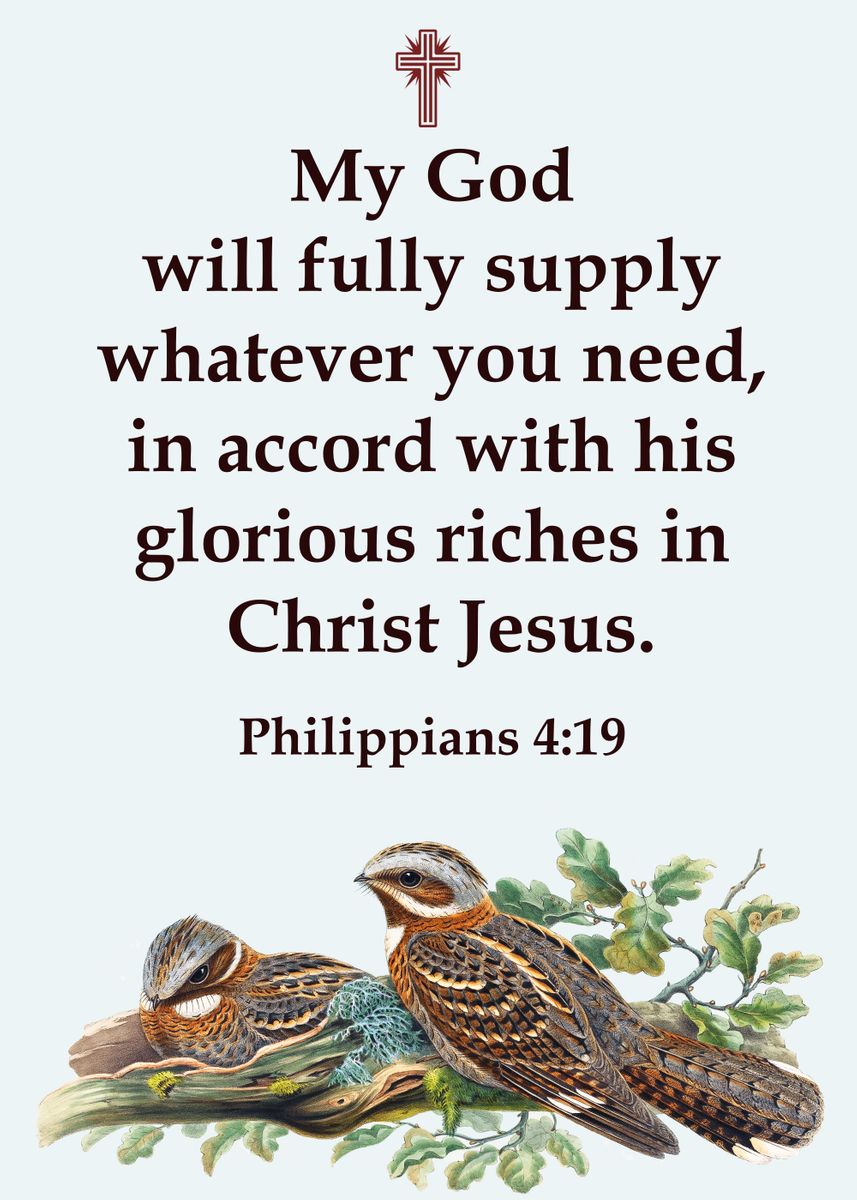 'Philippians 4 19' Poster by Geoji Jacob | Displate