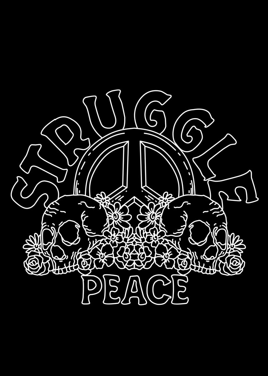 'peace skull art' Poster, picture, metal print, paint by tarin muj ...