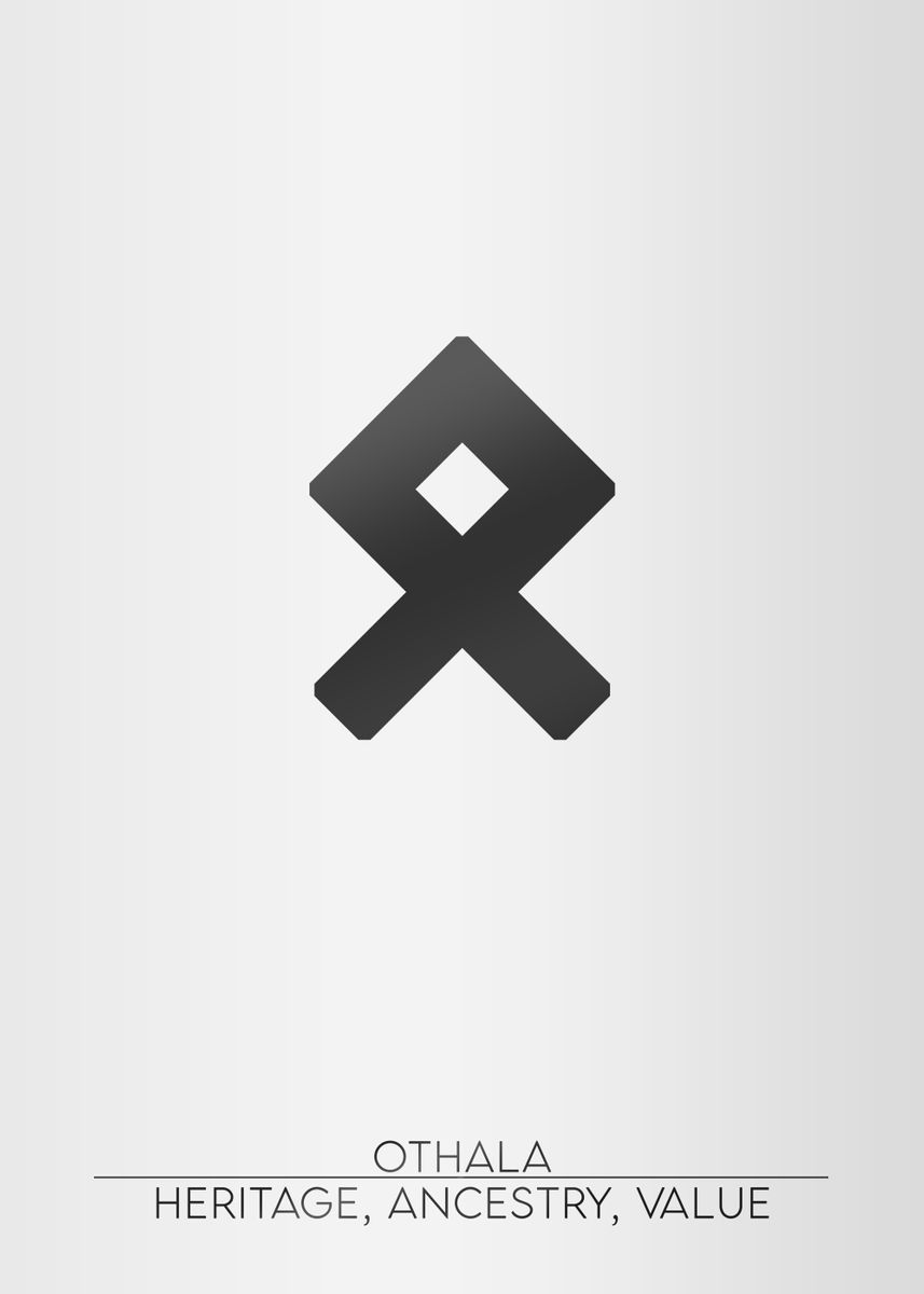 'Othala Rune' Poster, picture, metal print, paint by HTomas | Displate
