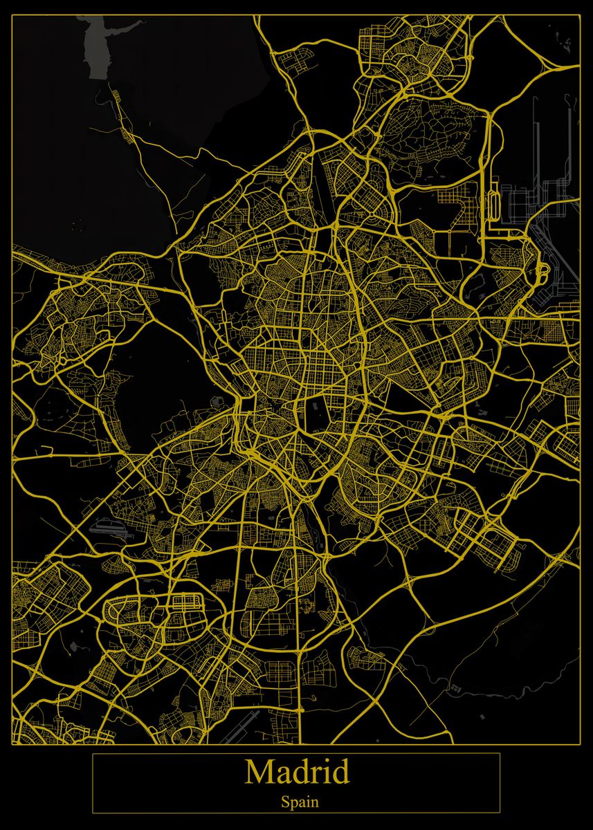 'Madrid Spain' Poster by Zake Yonkou | Displate