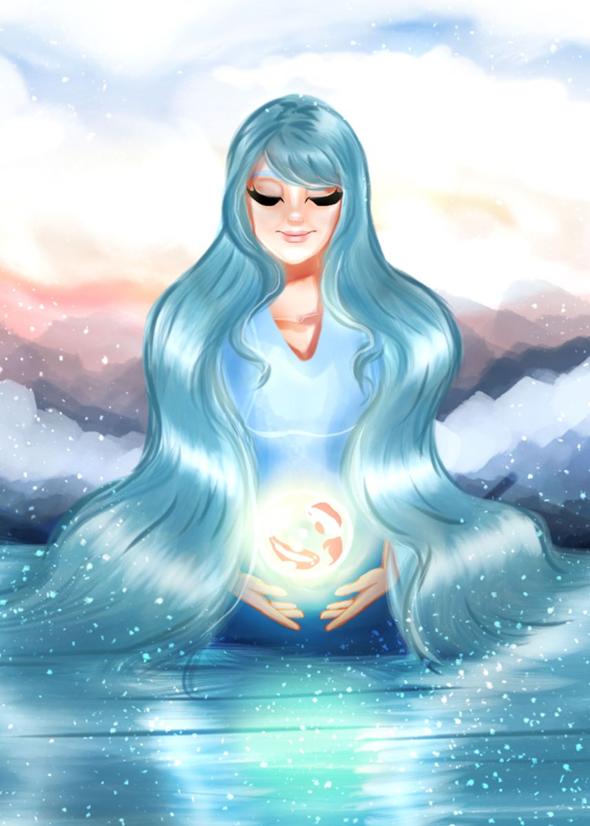 'River spirit' Poster, picture, metal print, paint by Yarina Joy | Displate