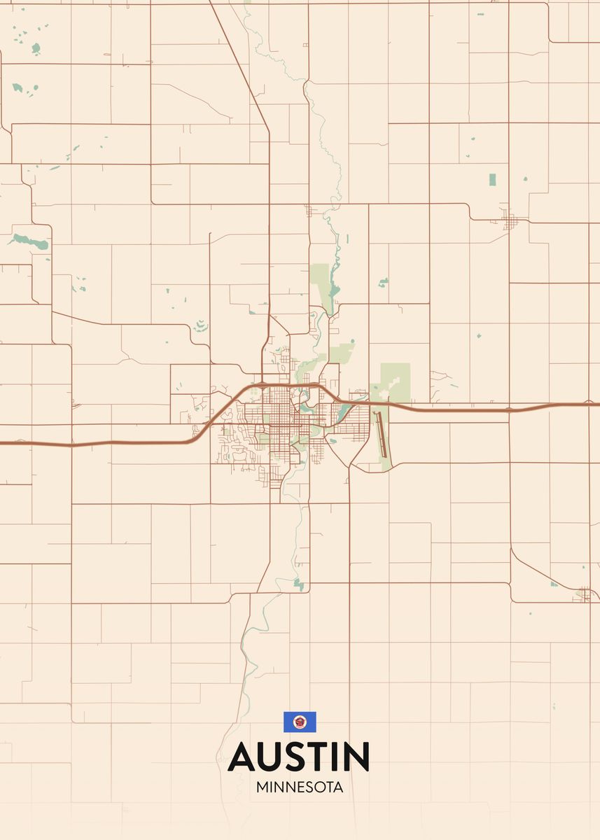 'Austin MN' Poster, picture, metal print, paint by IMR Designs | Displate