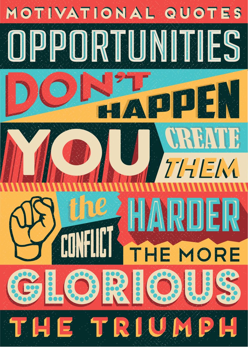 'Motivational Quotes' Poster, picture, metal print, paint by Kami Kiwi ...