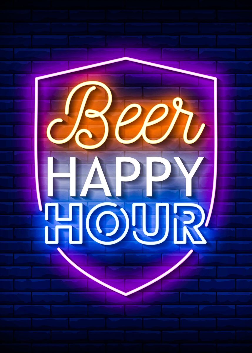 'Beer Happy Hour' Poster, picture, metal print, paint by PosterSuite ...