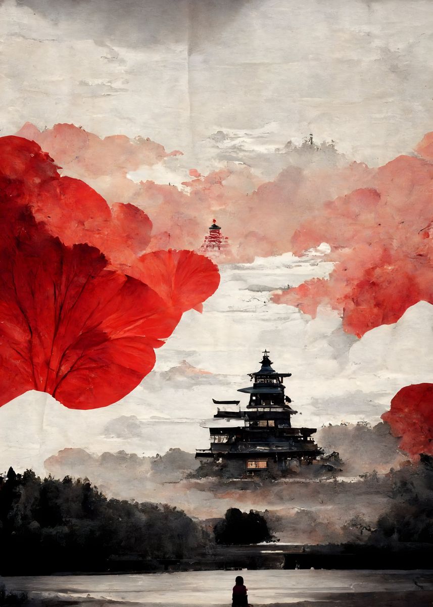 'Japan Castle' Poster, picture, metal print, paint by FusionDesigns ...