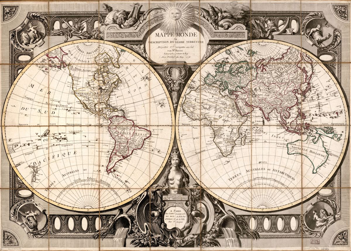 '1907 Map of the World 10k' Poster by REAL VINTAGE | Displate