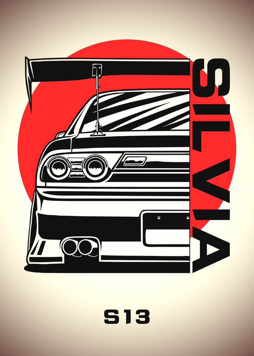 'Silvia S13' Poster by Faissal Thomas | Displate