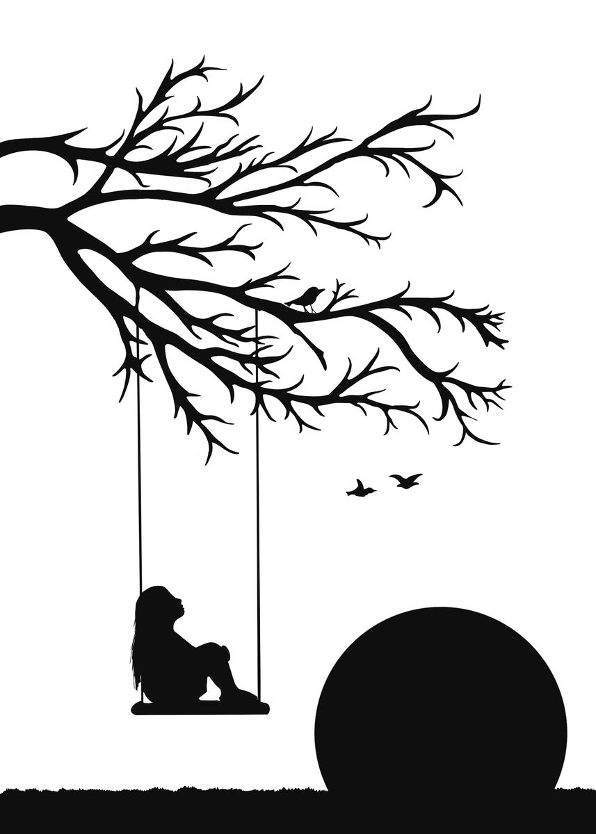 'Sad girl' Poster, picture, metal print, paint by Karin Studio | Displate