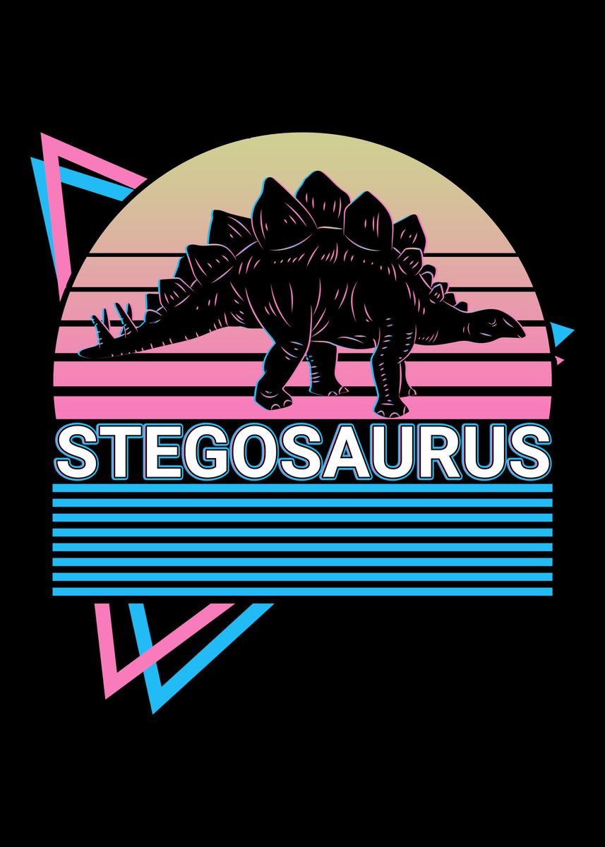 'Stegosaurus Dinosaur Retro' Poster by AestheticAlex | Displate