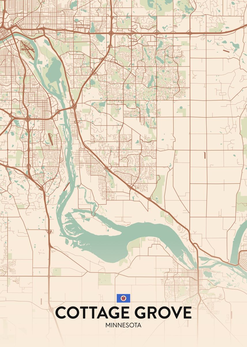 'Cottage Grove MN' Poster, picture, metal print, paint by IMR Designs | Displate