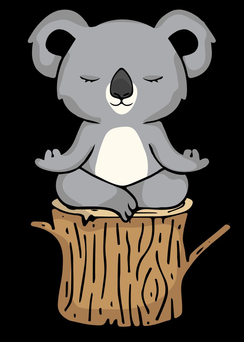 'Cute Koala Meditation Yoga' Poster by PangolinArts | Displate