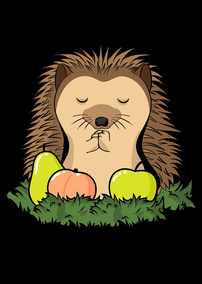 'Hedgehog Meditation Yoga' Poster, picture, metal print, paint by ...