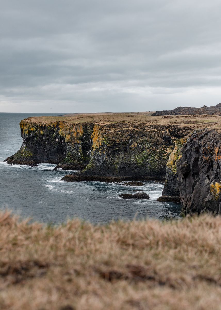 'Iceland cliff' Poster, picture, metal print, paint by Jennifer ...