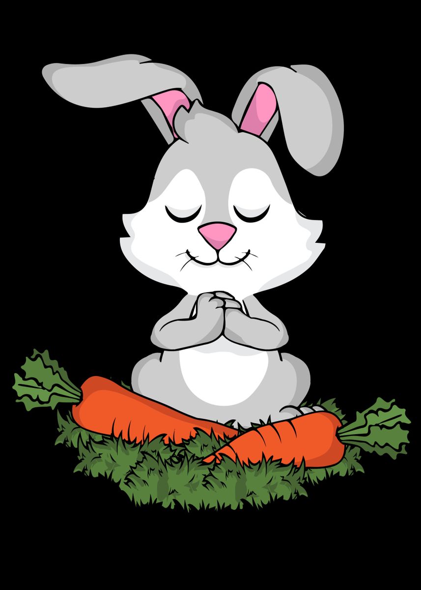 'Rabbit Yoga Bunny Meditate' Poster by PangolinArts | Displate
