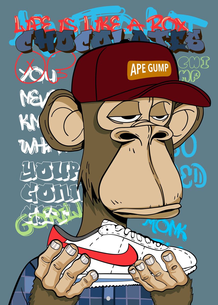 'Bored ape' Poster, picture, metal print, paint by Magic Apes | Displate
