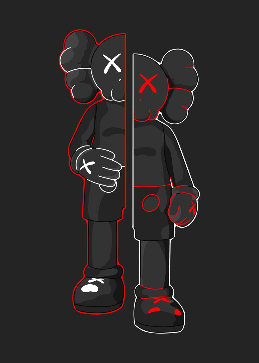 'Kaws' Poster, picture, metal print, paint by Biopic Studio | Displate