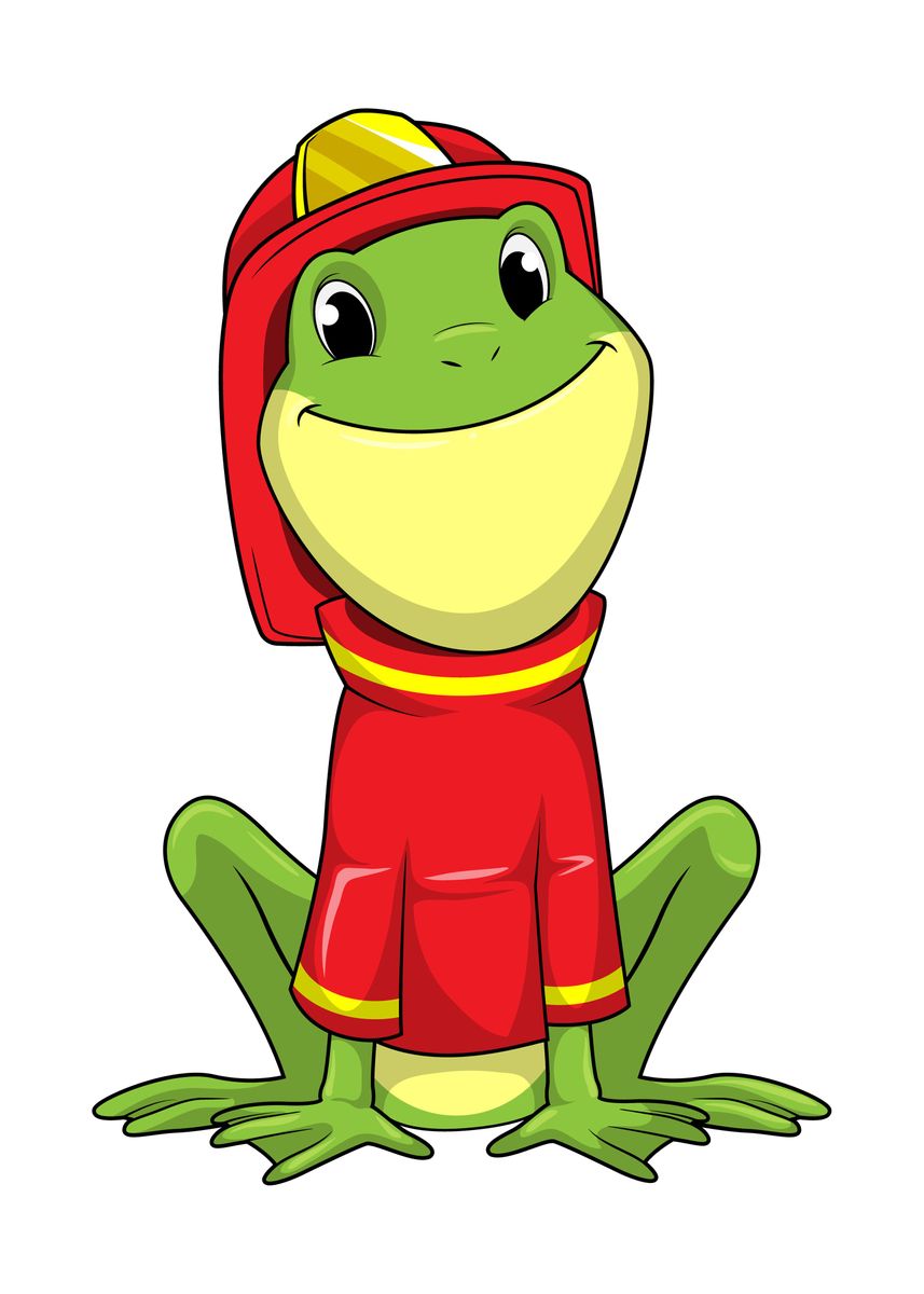 'Frog Fire Department ' Poster, picture, metal print, paint by Markus ...
