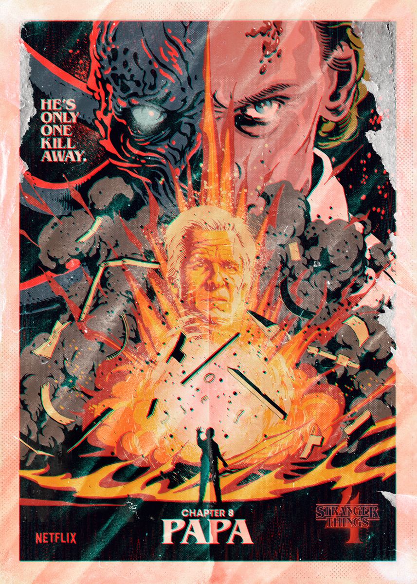 'Papa' Poster, picture, metal print, paint by Stranger Things Series ...