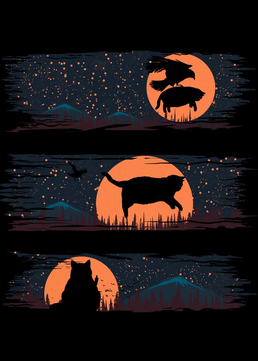 'Super Cute Cats' Poster, picture, metal print, paint by Ilya Danilov ...