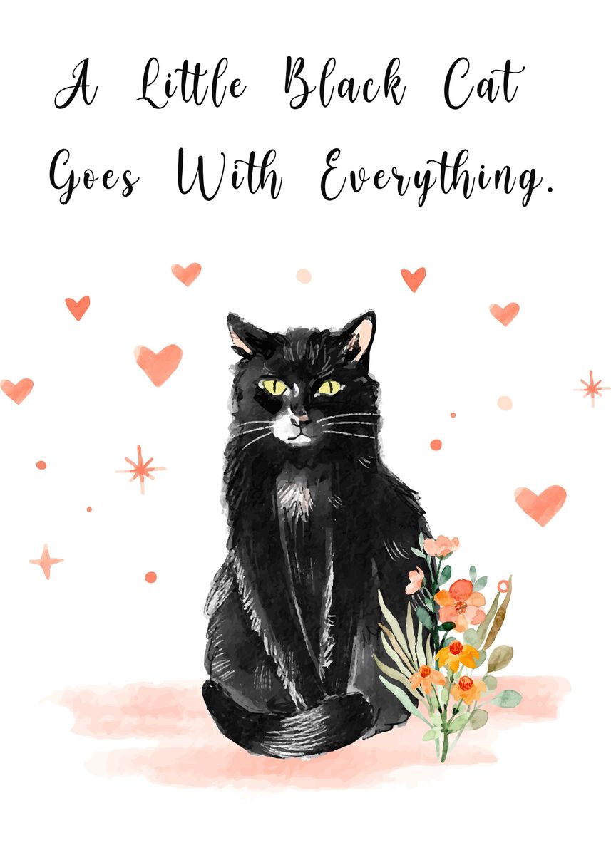 'Cat Quote Art' Poster, picture, metal print, paint by Le Duc Hiep | Displate