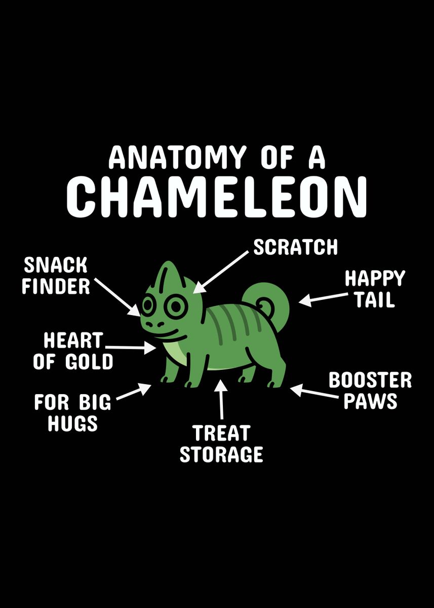 'Anatomy Of A Chameleon' Poster, picture, metal print, paint by ...