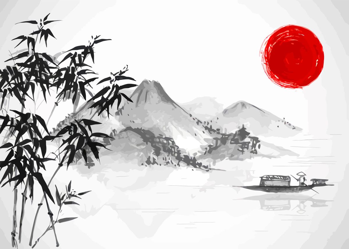 'China landscape' Poster by Chisato Nishikigi | Displate