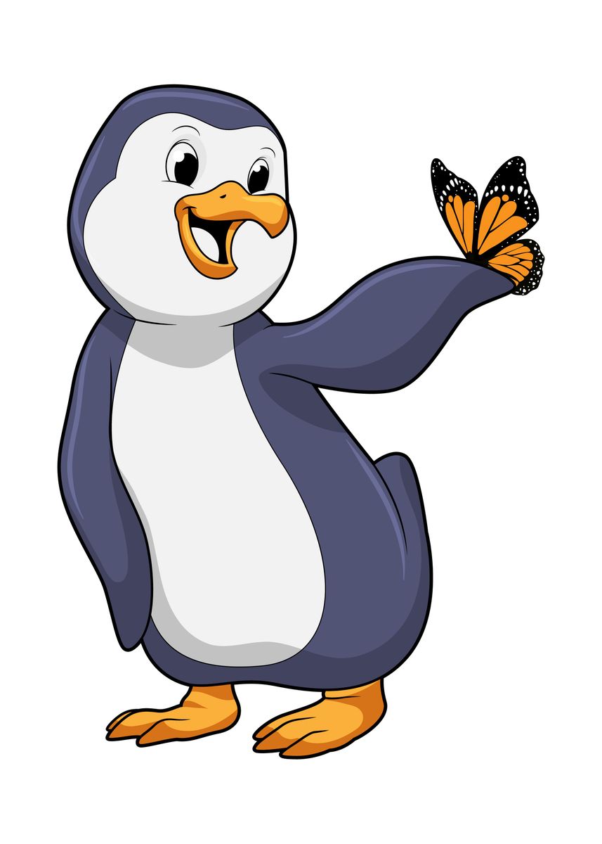 'Penguin Butterfly' Poster, picture, metal print, paint by Markus ...