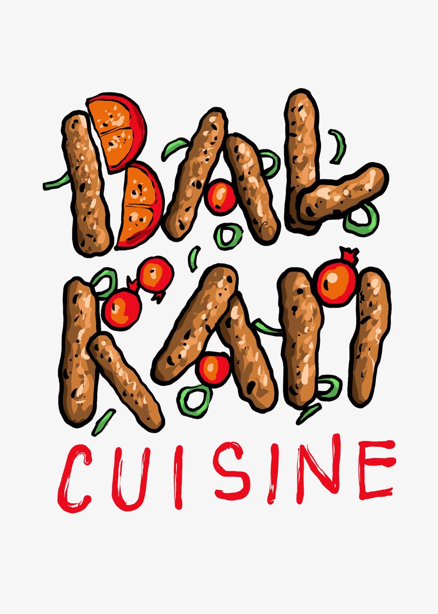 'Balkan Food Balkan Cuisine' Poster by Lukes Pixel Studio | Displate