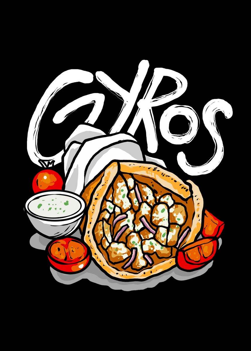 'Gyros Food Lovers Balkan' Poster, picture, metal print, paint by Lukes ...