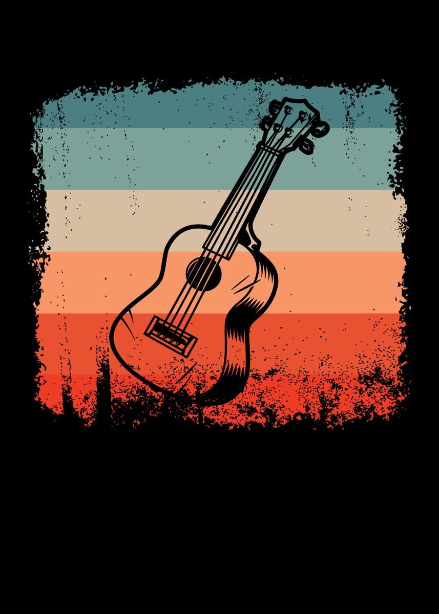 'Guitarist Retro Guitar' Poster by schmugo | Displate