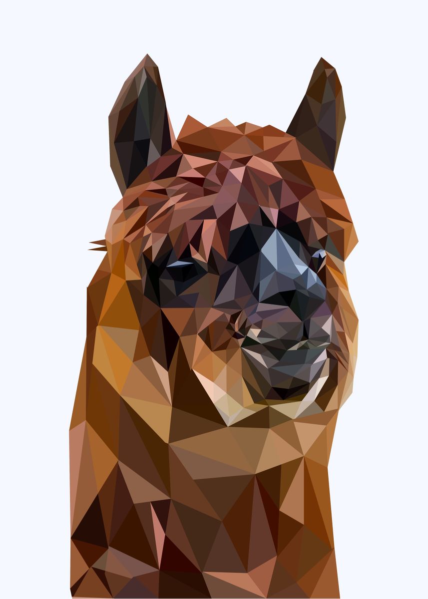 'alpaca nursery animal' Poster by Lowpoly Posters | Displate