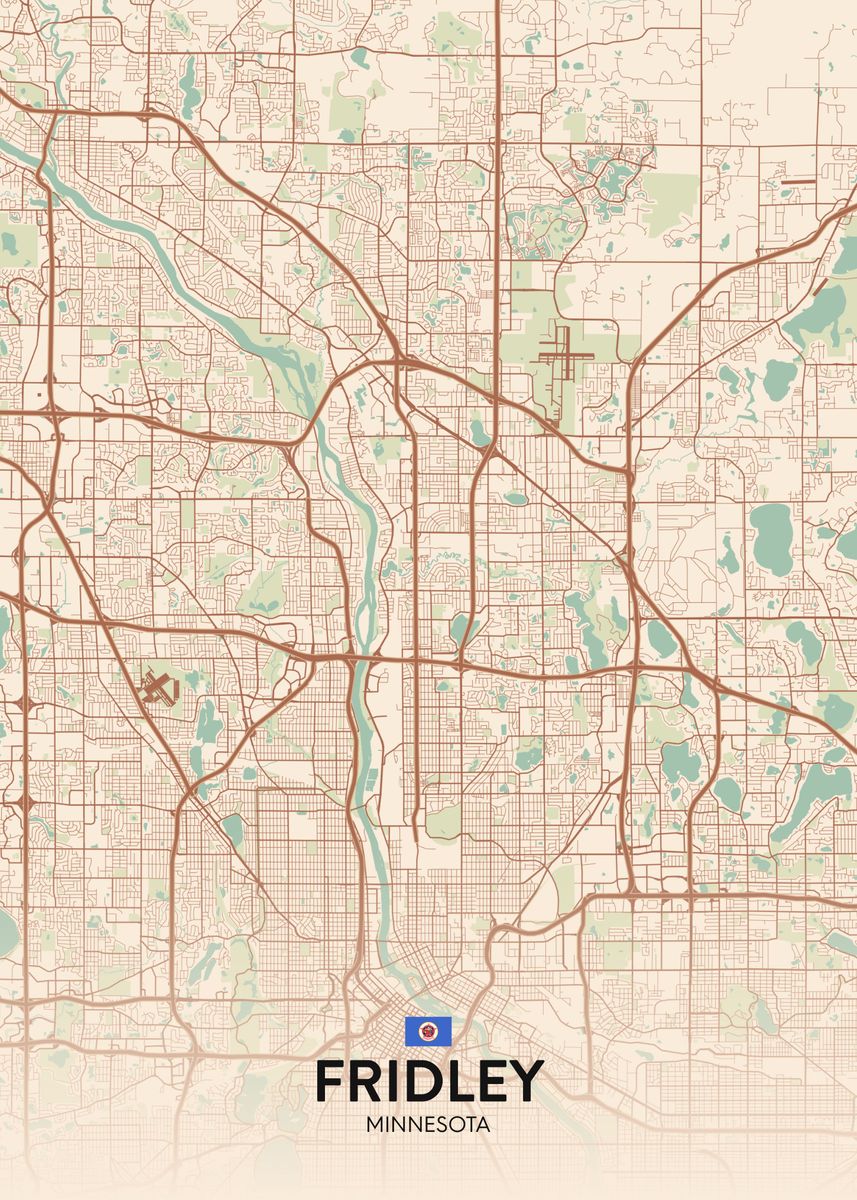 'Fridley MN' Poster, picture, metal print, paint by IMR Designs | Displate