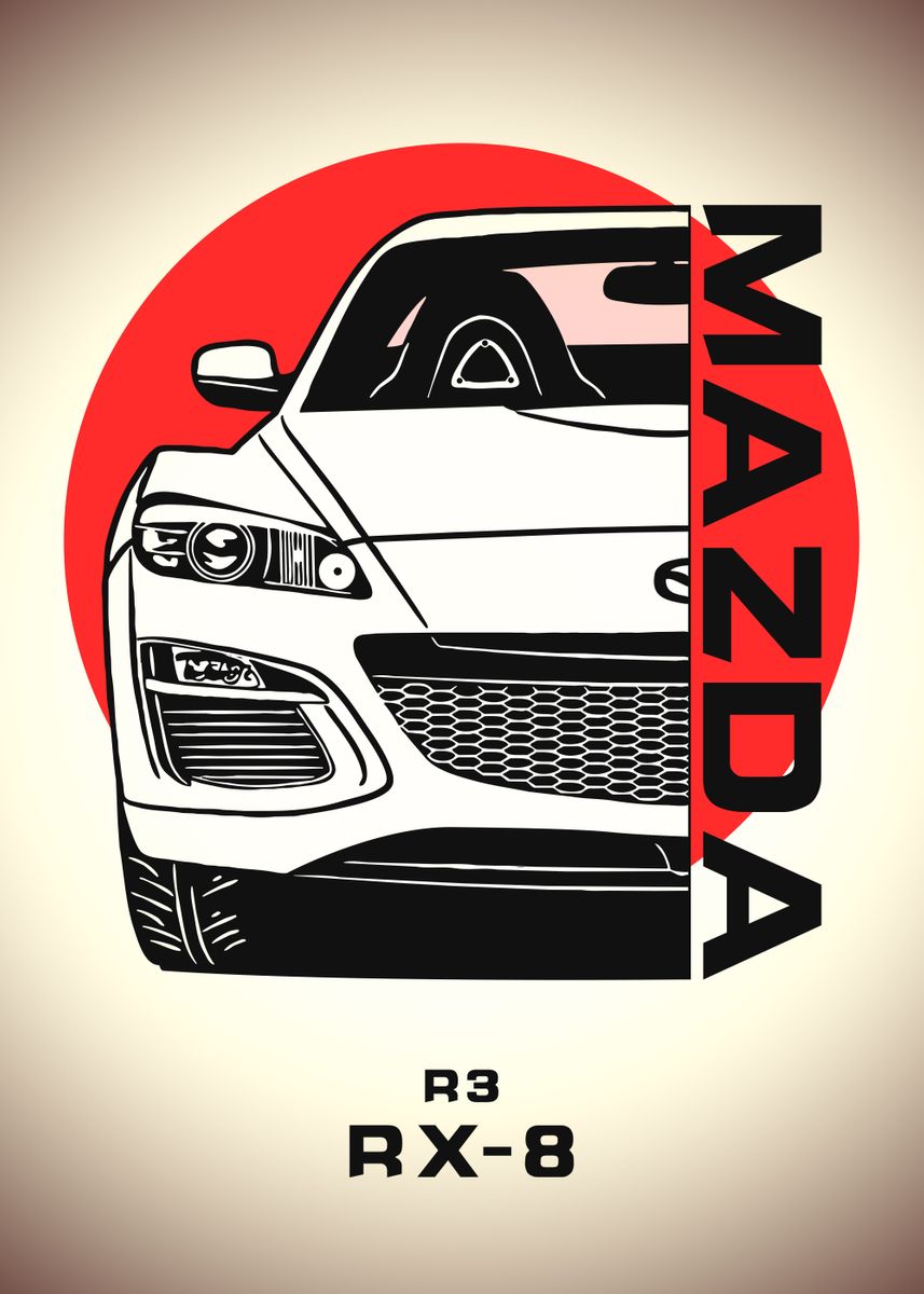 'Mazda RX8' Poster, picture, metal print, paint by Faissal Thomas ...
