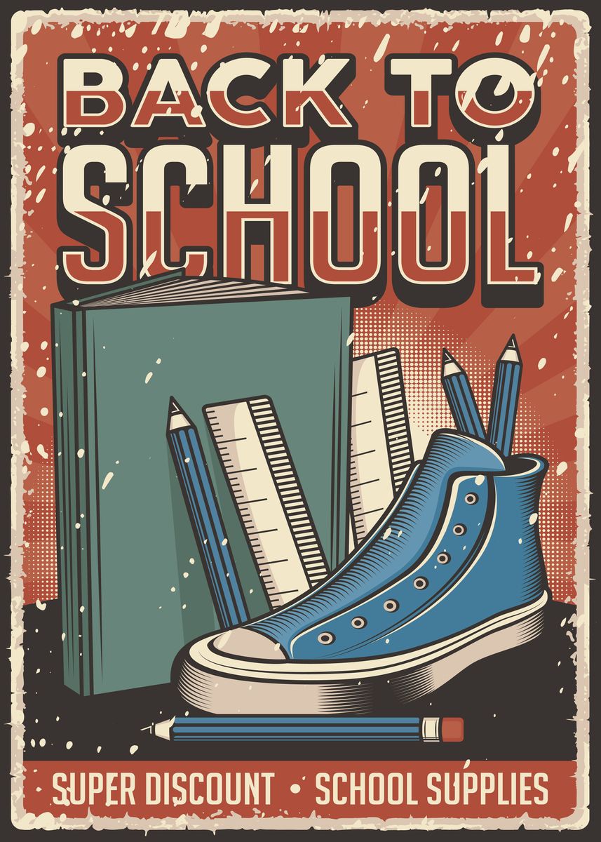 'Back To School Retro' Poster by Xăm Việt | Displate