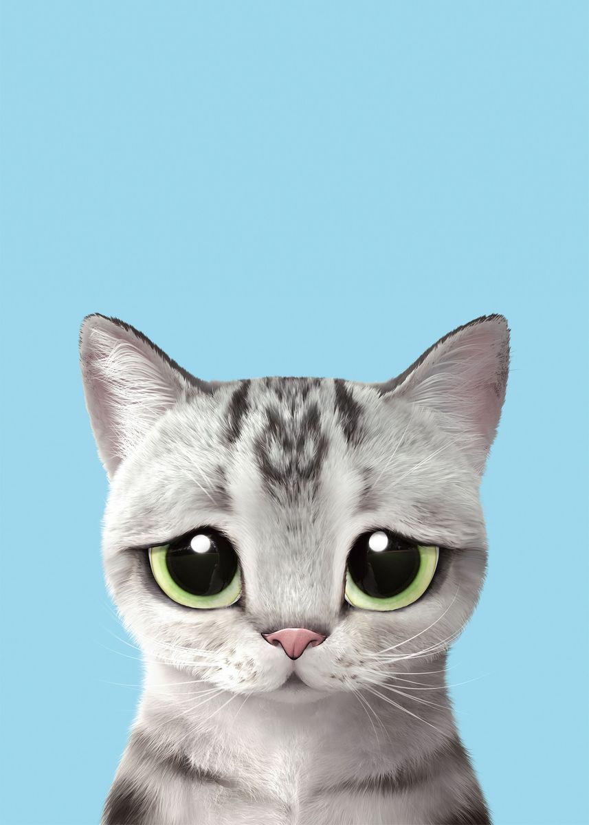 'Cat 4' Poster, picture, metal print, paint by Creed Creative | Displate