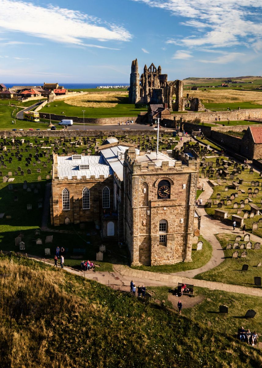 'St Marys Church Whitby' Poster, picture, metal print, paint by Johnny ...