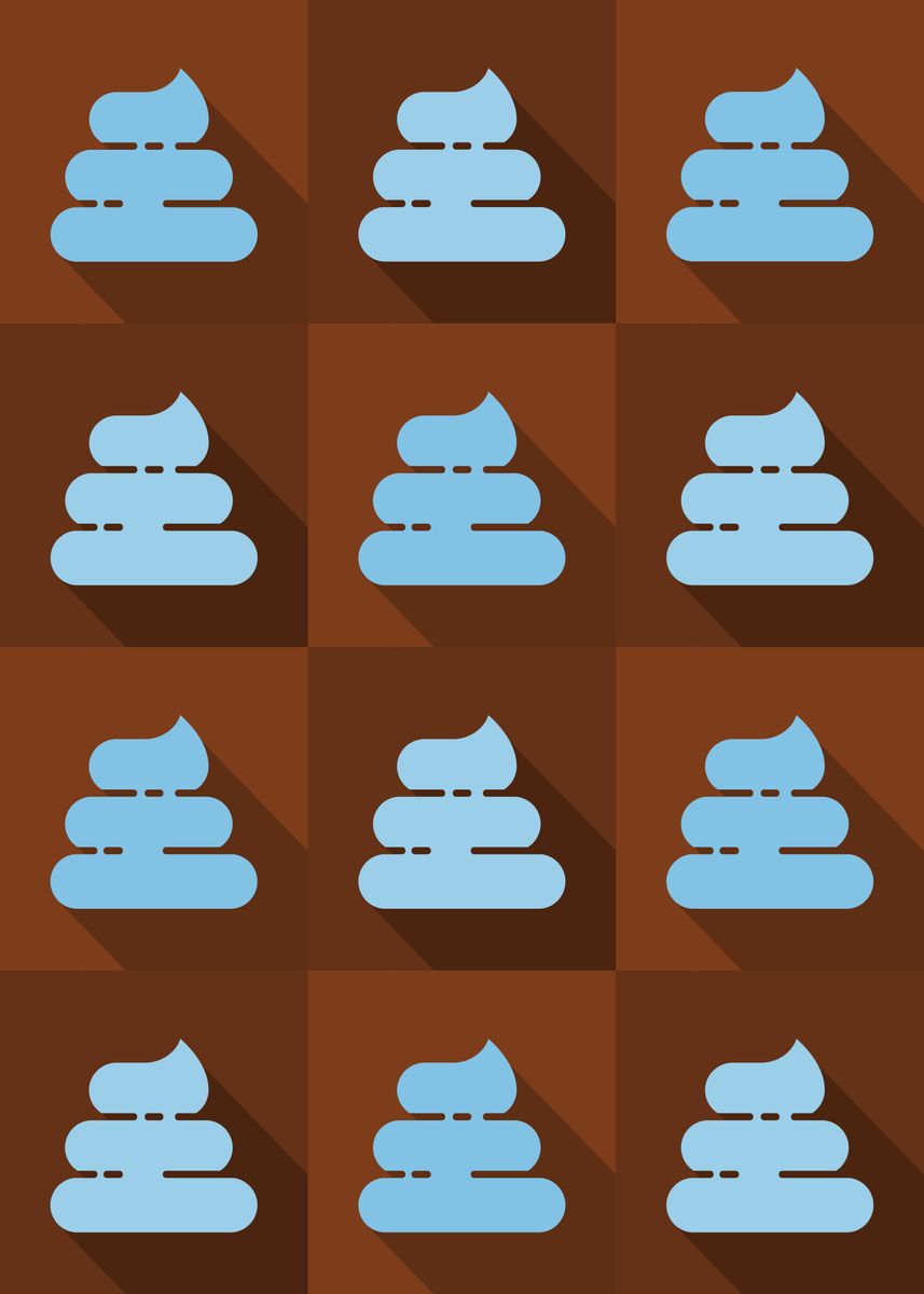'Poop Icons Art Orange 5' Poster, picture, metal print, paint by ...