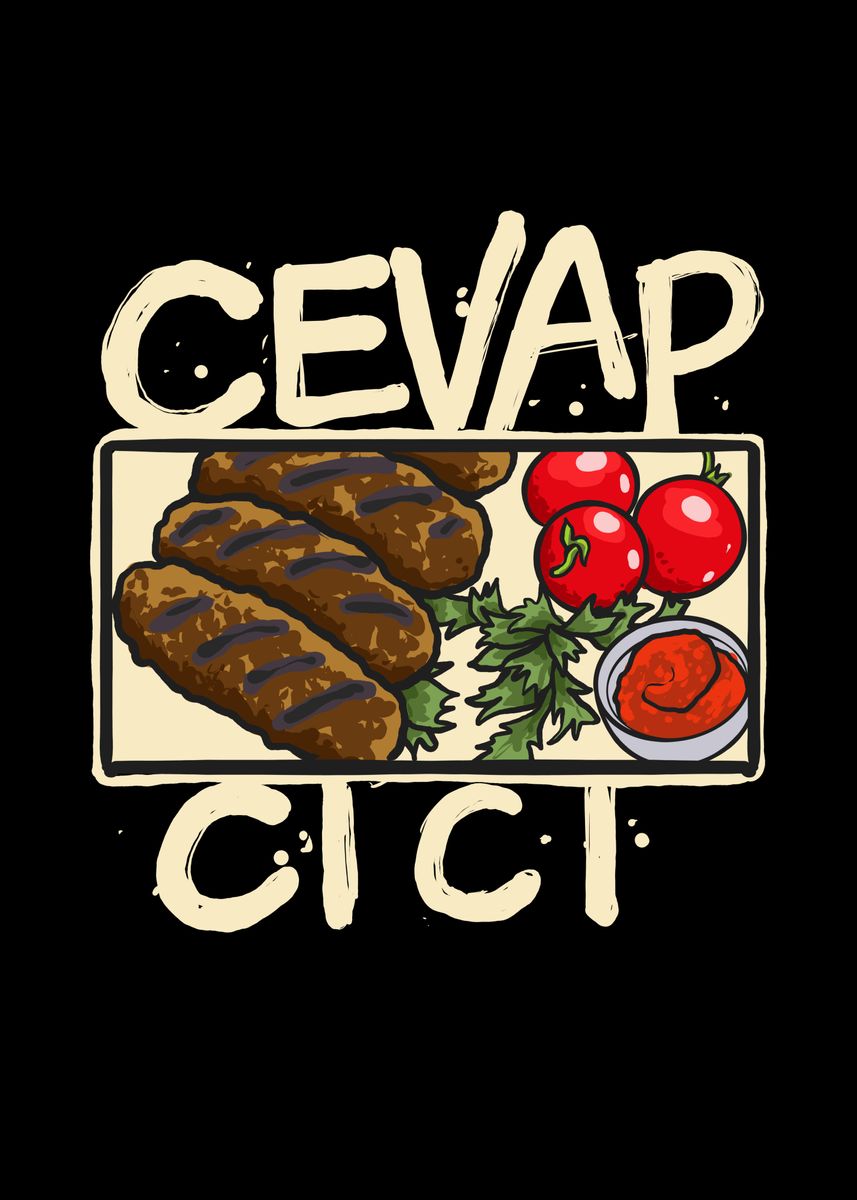 'Cevapcici Cevapi Food Love' Poster by Lukes Pixel Studio | Displate