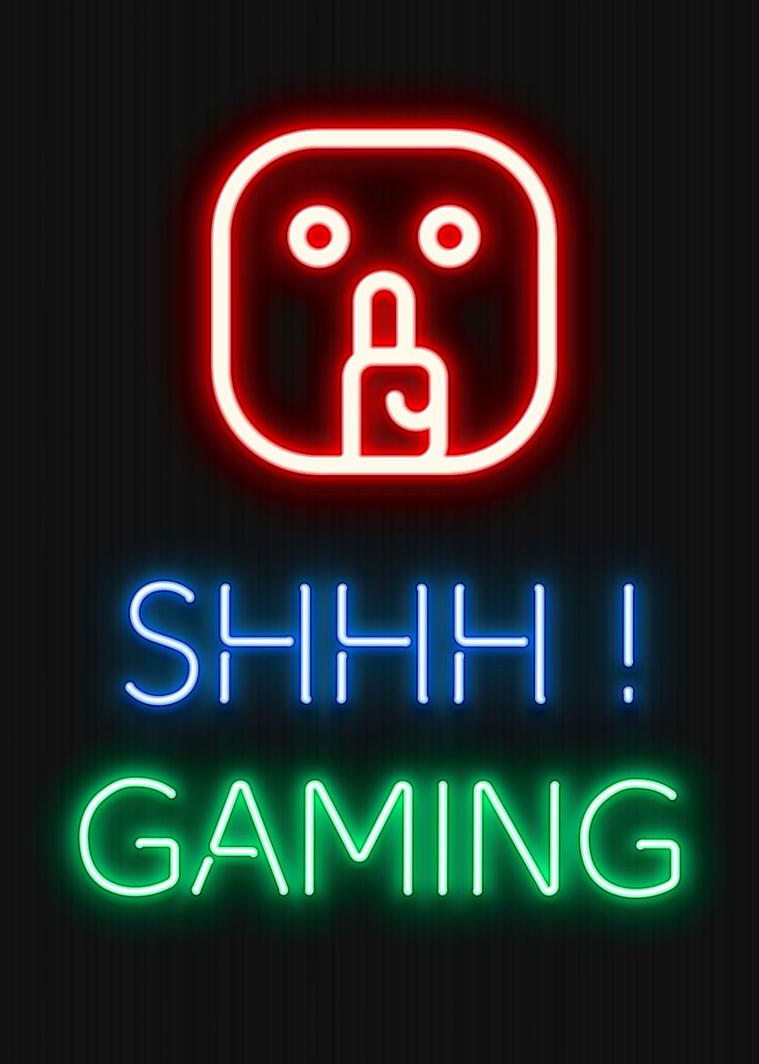 'Gaming Neon Art' Poster, picture, metal print, paint by Basues | Displate