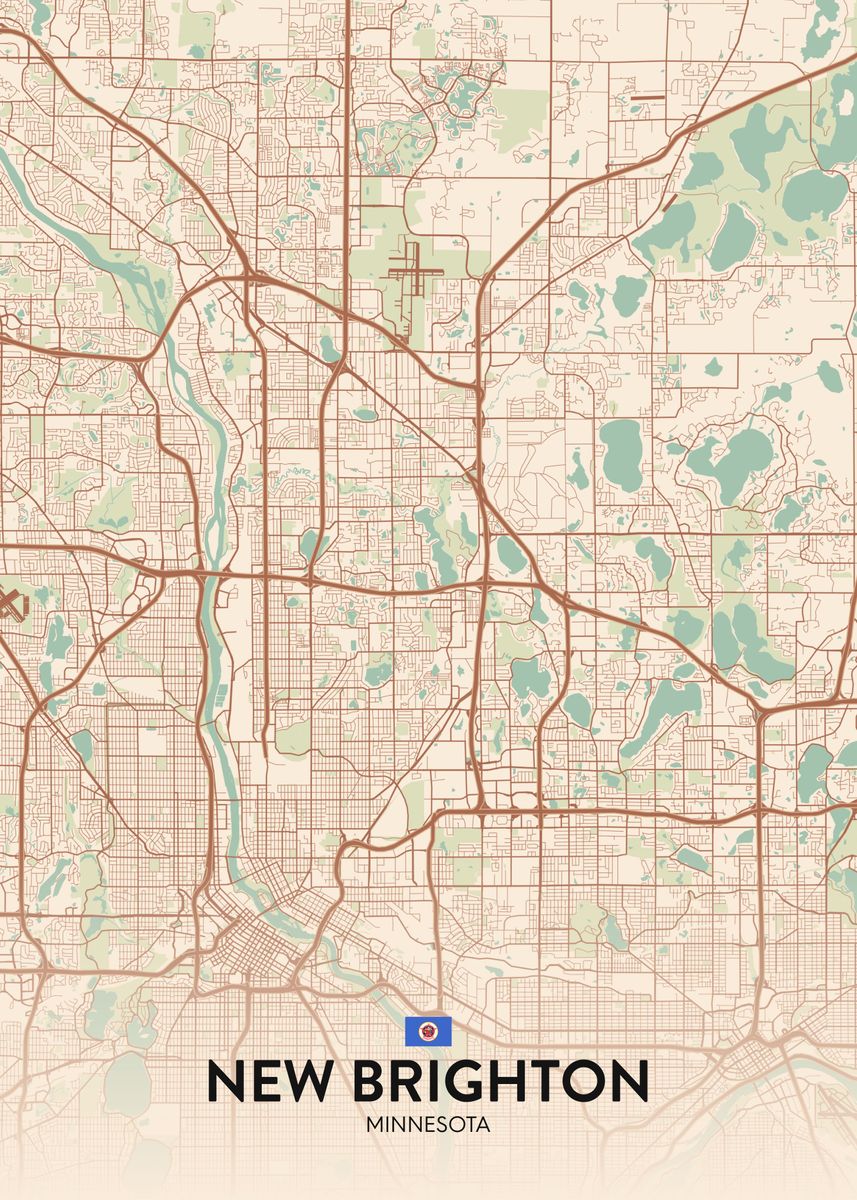 'New Brighton MN' Poster, picture, metal print, paint by IMR Designs ...