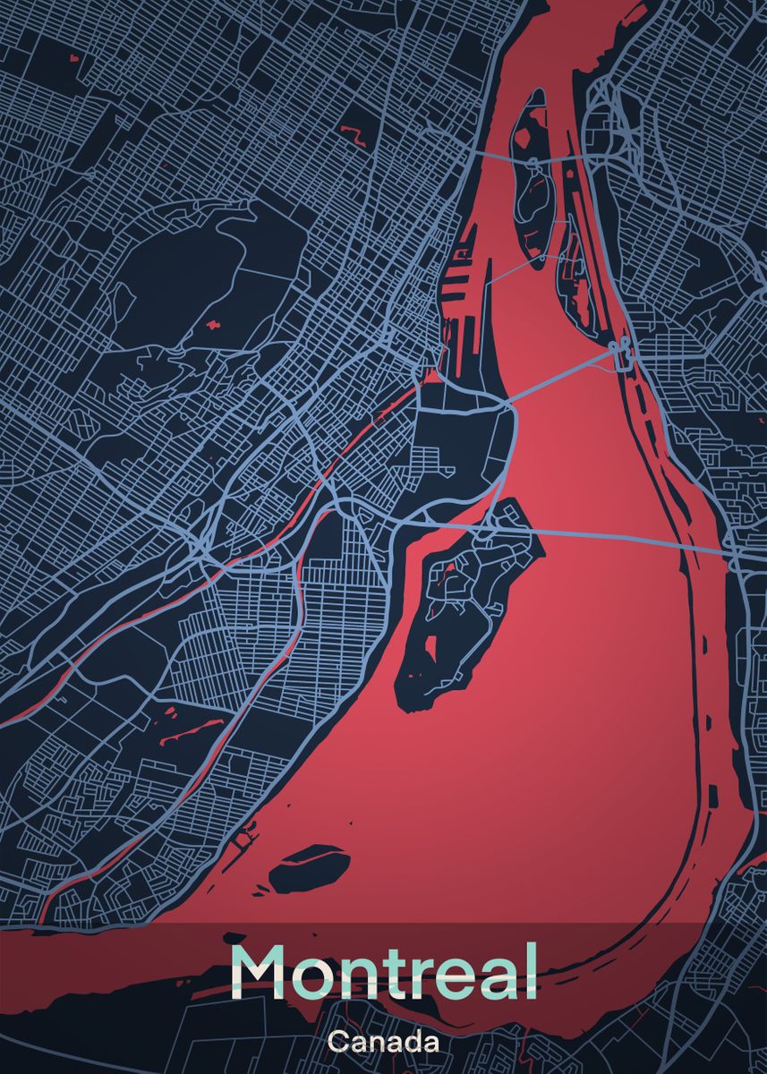 'Montreal' Poster, picture, metal print, paint by CRAFTSSSTUDIO | Displate